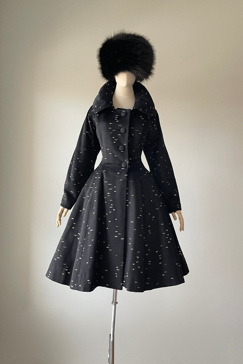 1950s Black Wool White Specks Coat by Lilli Ann | SMALL – Mill Street ...