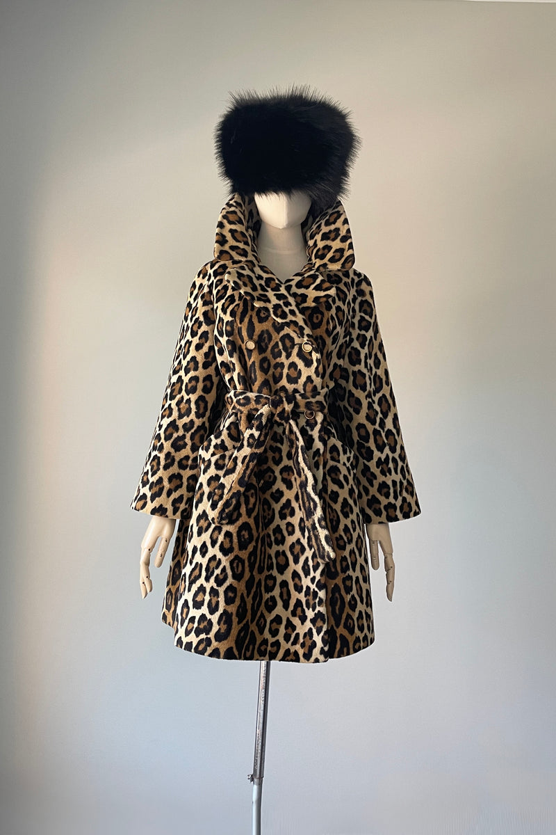 1960s Leopard Print Belted Coat | LARGE – Mill Street Vintage