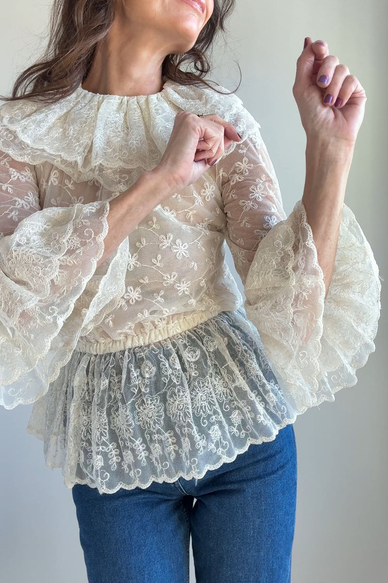Vintage Tabor Lace Blouse by Bill Haire | XS/S – Mill Street Vintage