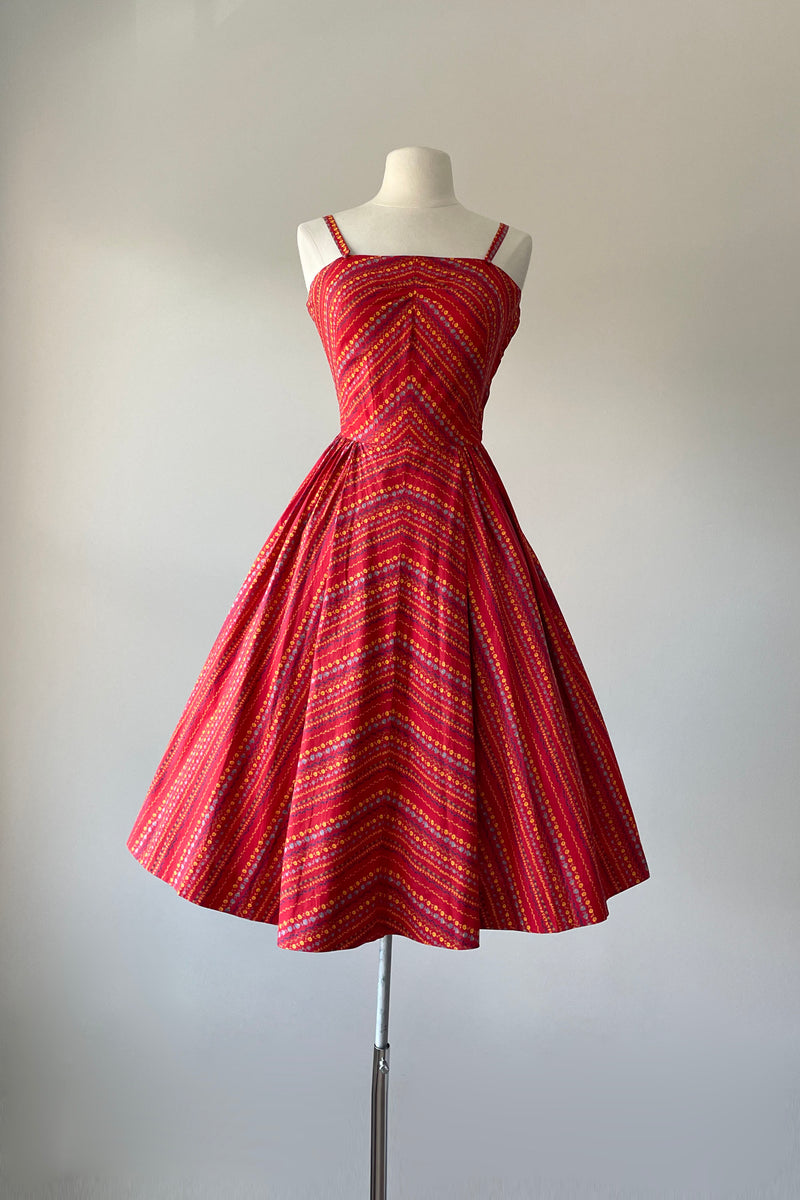1950s Red Calico Print Sun Dress | XS/S – Mill Street Vintage