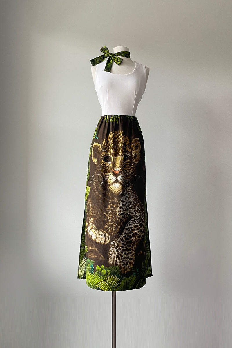 1970s Leopard Cub Maxi Dress | MEDIUM – Mill Street Vintage