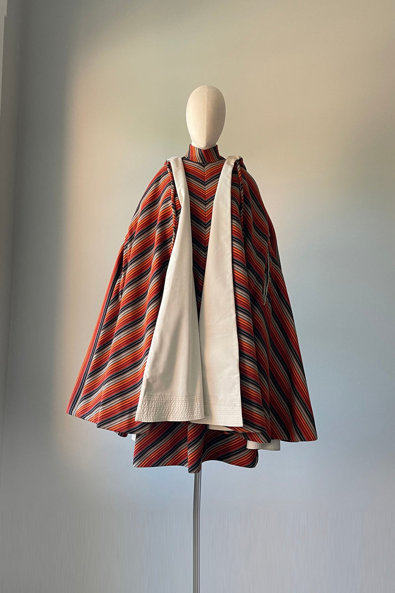 1960s Wool Striped Dress + Cape | SMALL – Mill Street Vintage