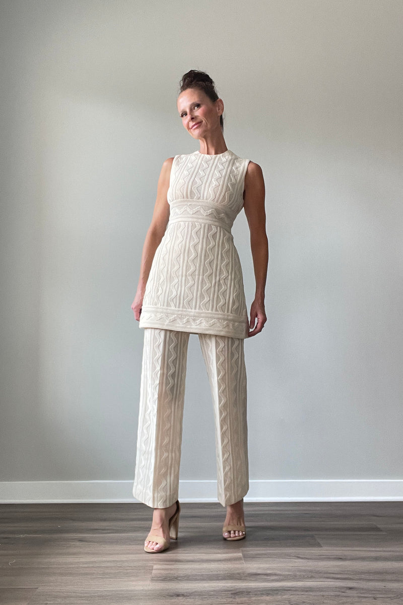 1960s Ivory Knit Pants Tunic Set | XS/S – Mill Street Vintage