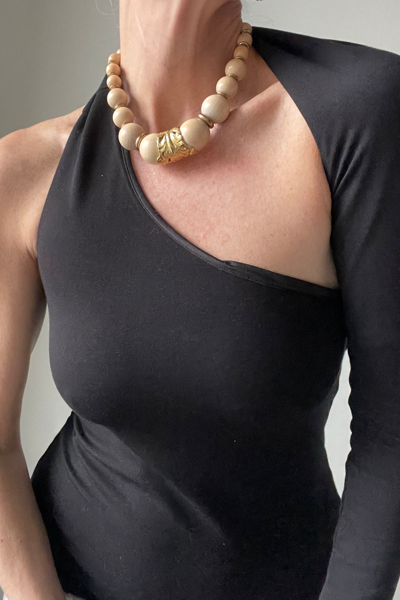 1980s Wood Bead Choker Necklace by Cadoro – Mill Street Vintage