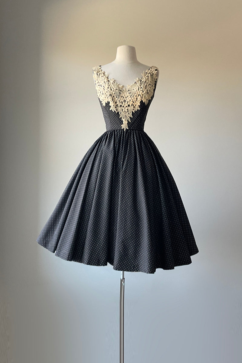 1950s Black Polka Dot Dress by Sam Friedlander | SMALL – Mill Street ...