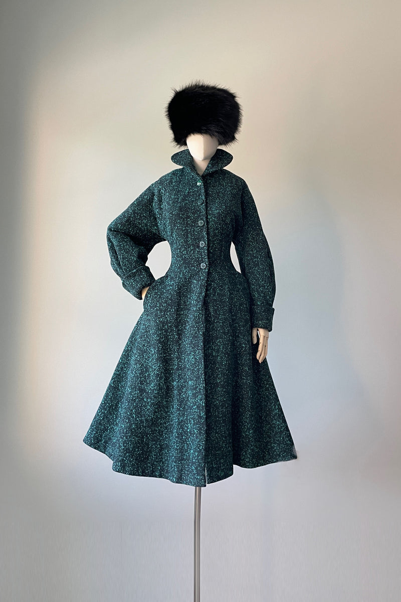 1950s Green Black Princess Coat | XS/S – Mill Street Vintage