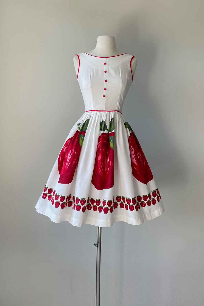 1950s Apple Print Dress | XS – Mill Street Vintage